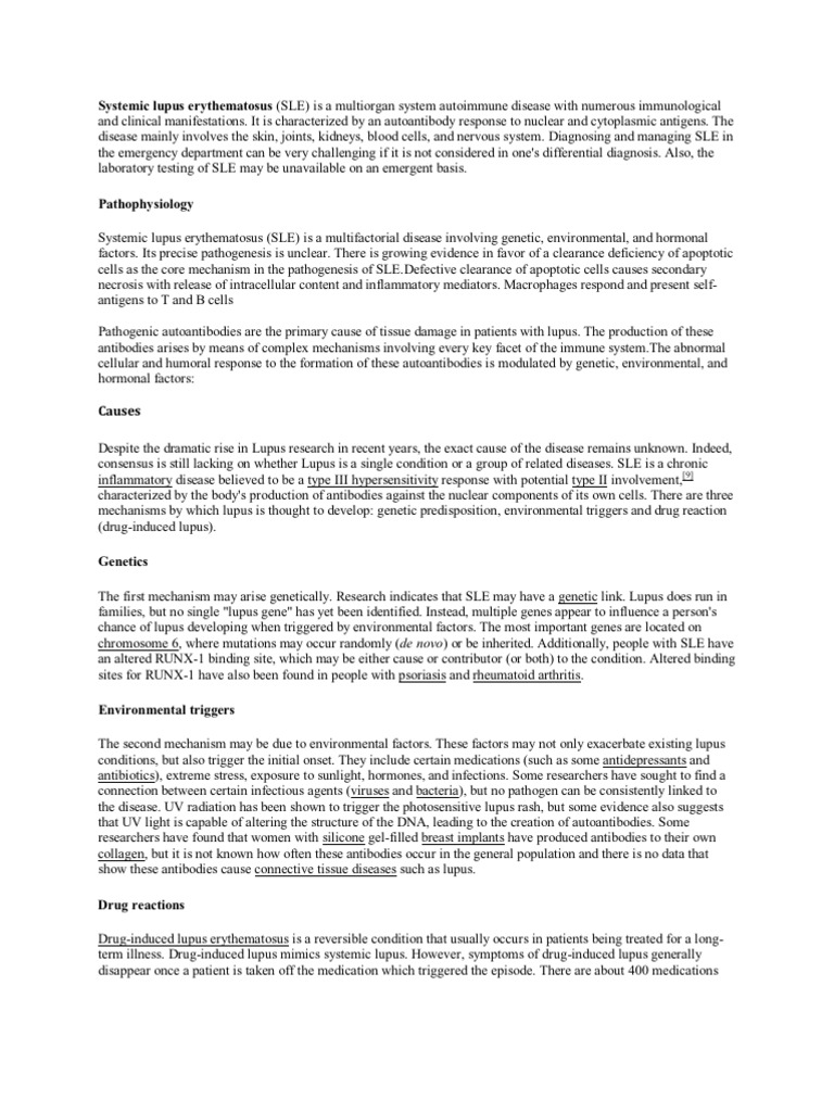 C (SLE) Is A Multiorgan System Autoimmune Disease With Numerous ...