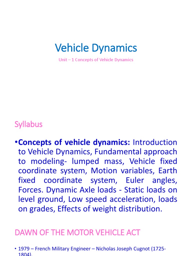 Vehicle Dynamics | PDF