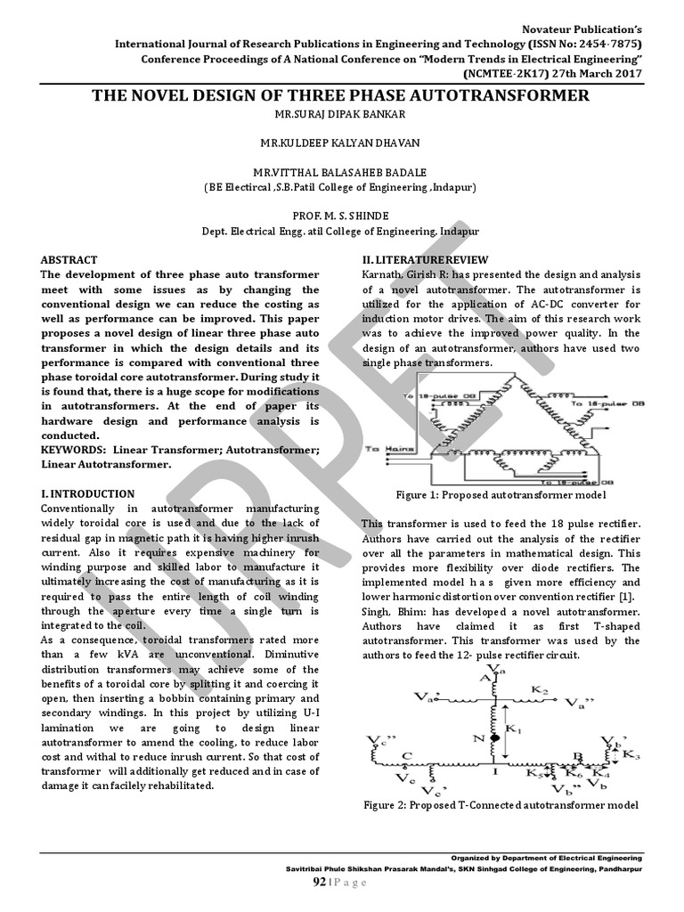 Auto Transformer Design | PDF | Transformer | Electromagnetism