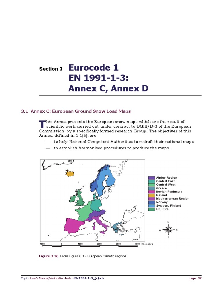 Eurocode 1 EN 1991-1-3: Annex C, Annex D: Section 3 | PDF