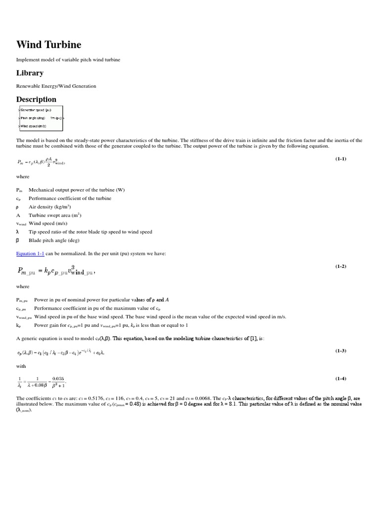 Wind Turbine | PDF | Power (Physics) | Wind Power