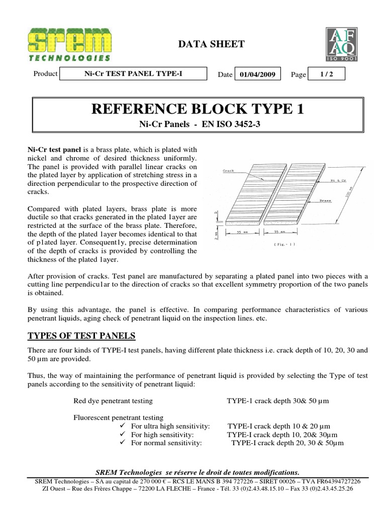 Reference Block Type 1: Data Sheet | Download Free PDF | Fracture ...