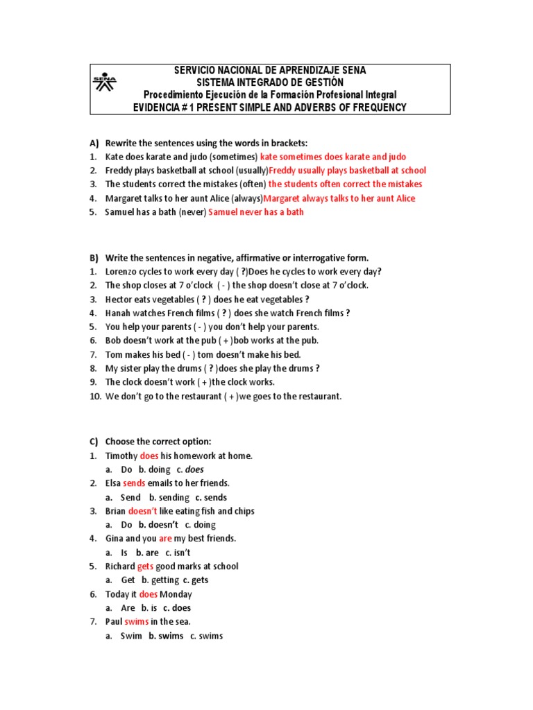 Evidencia Present Simple-Adv Freq Jafet Gomez | PDF