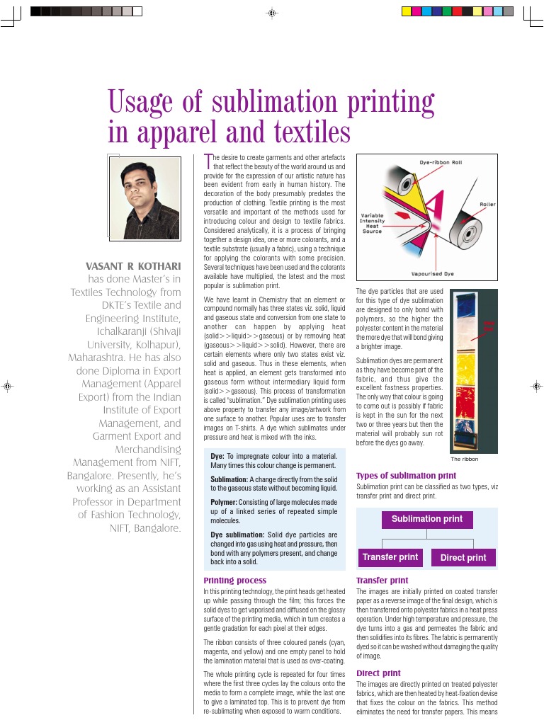 Sublimation Print in Apparel & Textile | PDF | Graphic Design | Materials