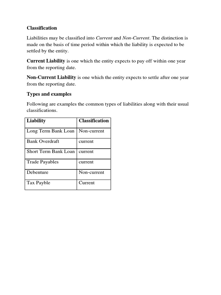 Classification of Liability | PDF