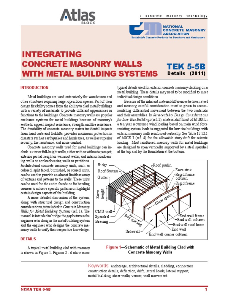 Metal Buildings and CMU Walls | PDF | Masonry | Wall