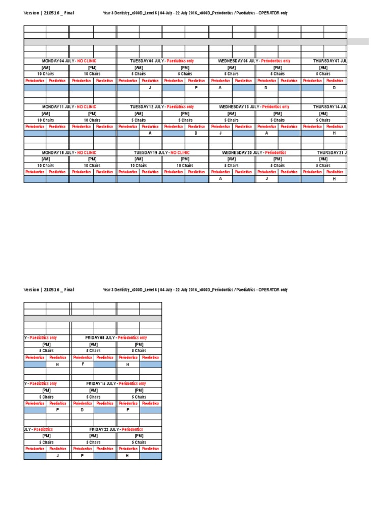 Clinic Roster Level 6-04-22 July Operator LMS | PDF | Health Care ...