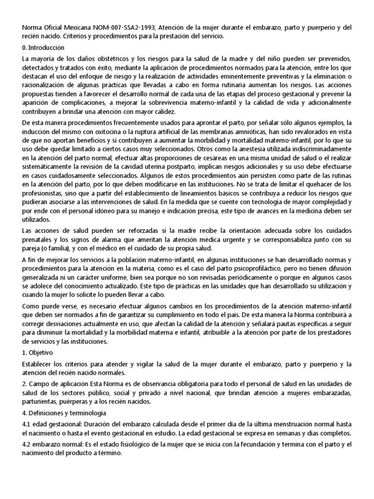 Nom 007 Ssa2 | PDF | Parto | El embarazo