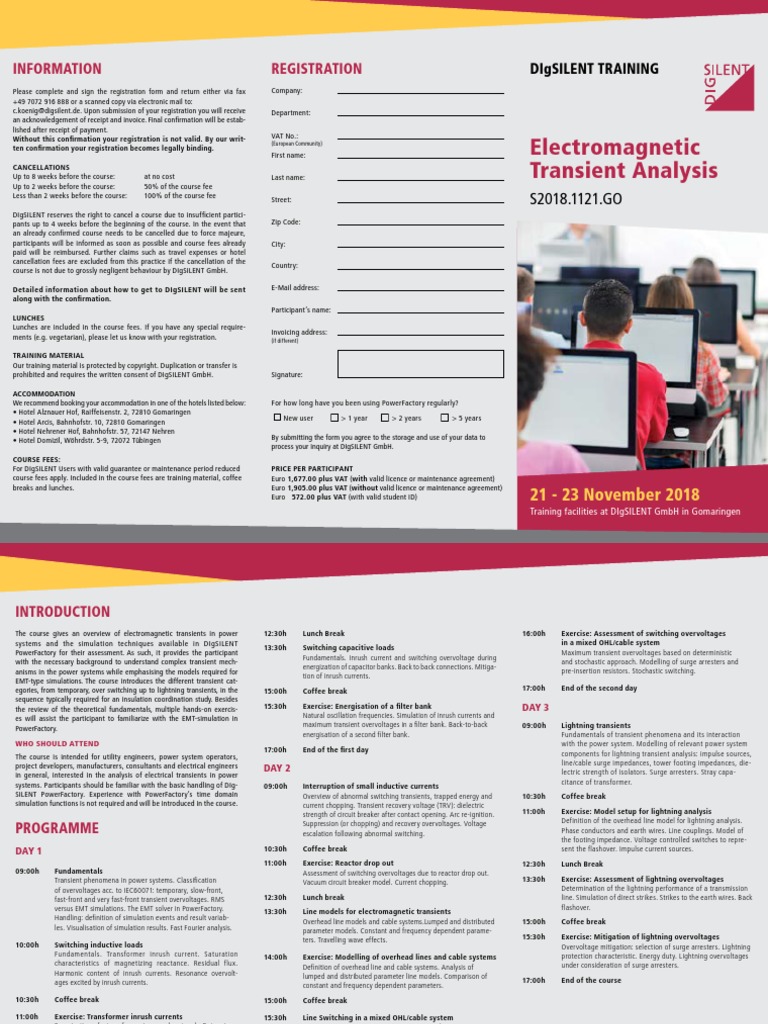 Electromagnetic Transient Analysis: Registration Information | PDF ...