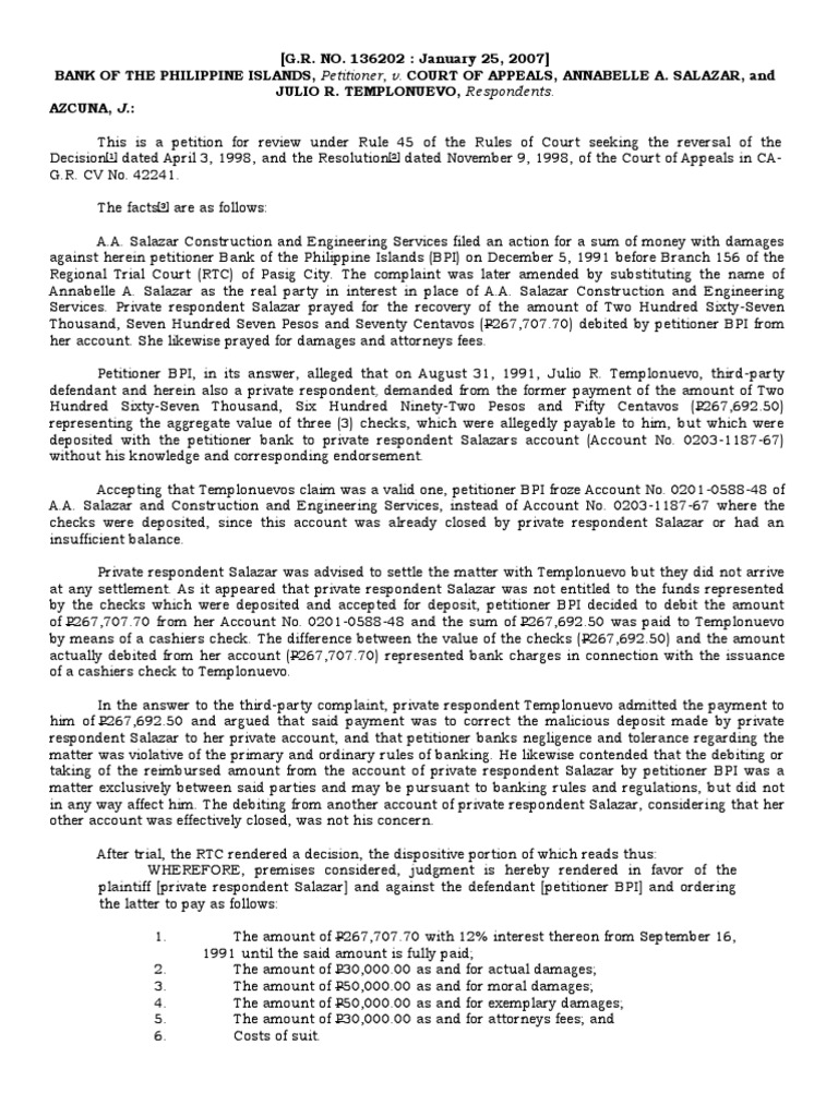 BPI v. CA - Case | PDF | Negotiable Instrument | Cheque