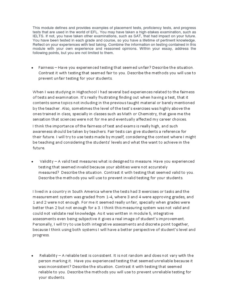 Ensuring Fair, Valid and Reliable Assessment: Reflecting on Personal ...