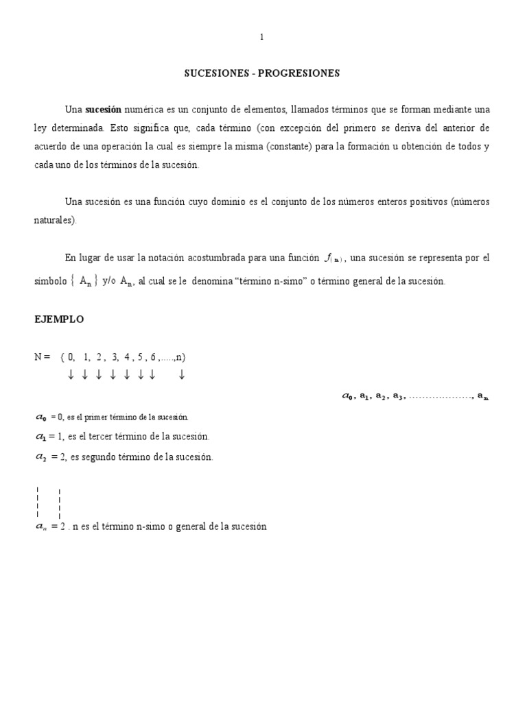 Sucesiones Progresiones | PDF | Proporción | Secuencia