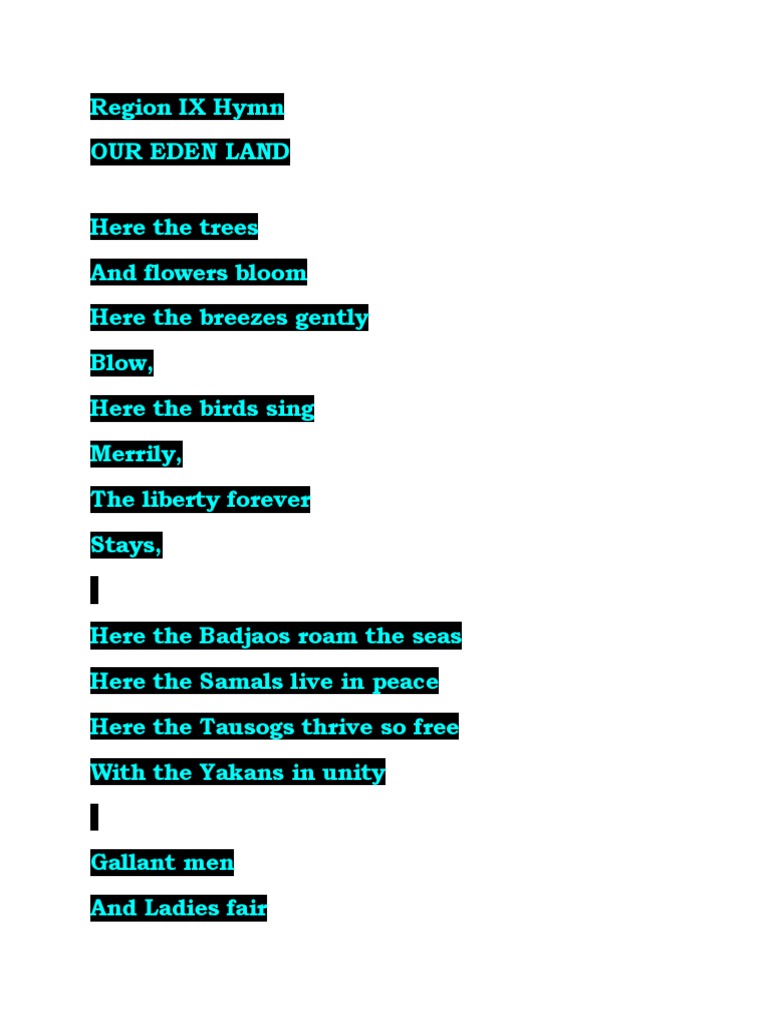 Region IX Hymn | PDF