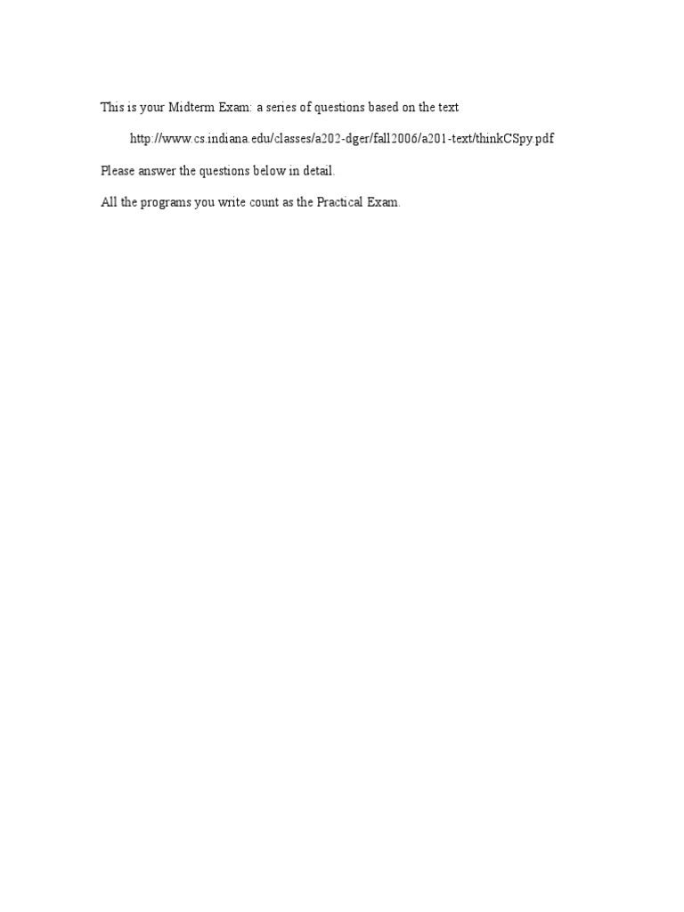 Midterm Exam: Python Programming Concepts | PDF | Parameter (Computer ...