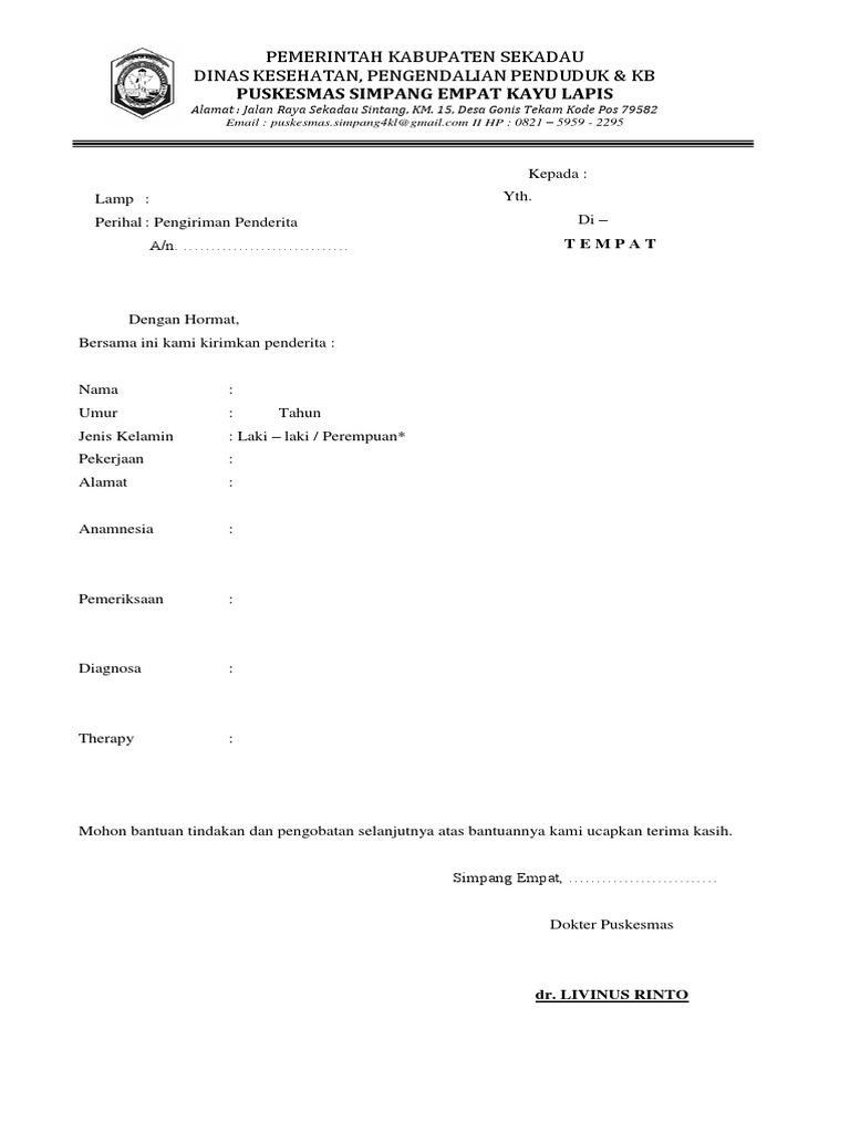 Format Rujukan PX IGD | PDF