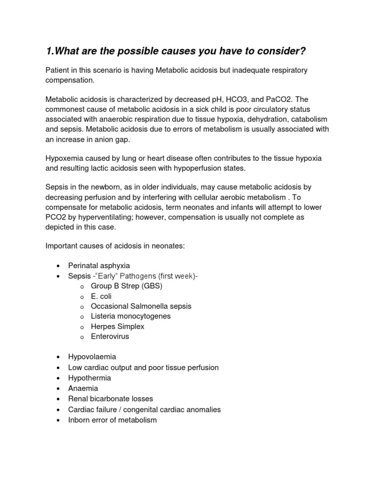 1.what Are The Possible Causes You Have To Consider? | PDF | Sepsis ...