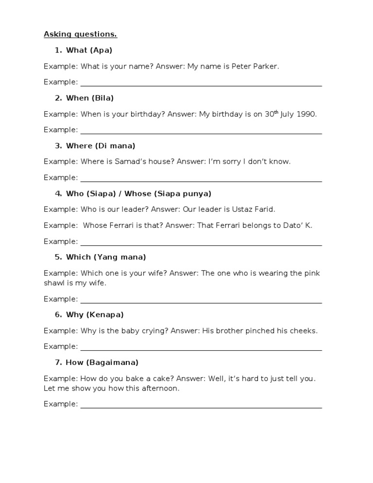 Asking Questions | PDF | Language Arts & Discipline | Foreign Language ...