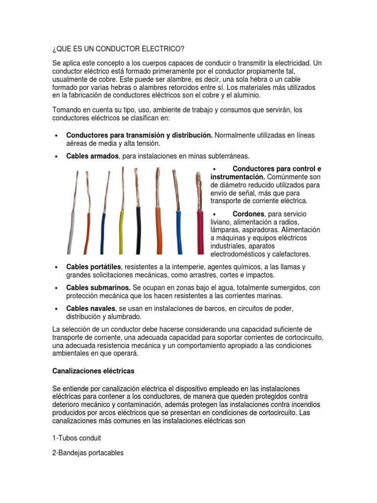 Que Es Un Conductor Electrico | PDF | Corriente eléctrica | Ingenieria ...