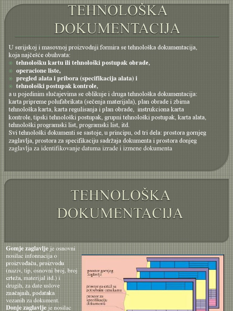 Tehnološka Dokumentacija PDF | PDF