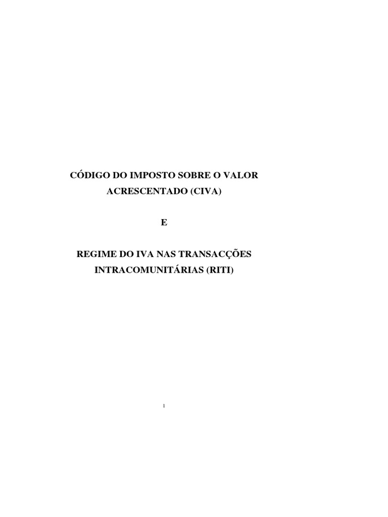 Codigo Do IVA PDF | PDF | Imposto sobre Valor Agregado (IVA) | Serviços ...