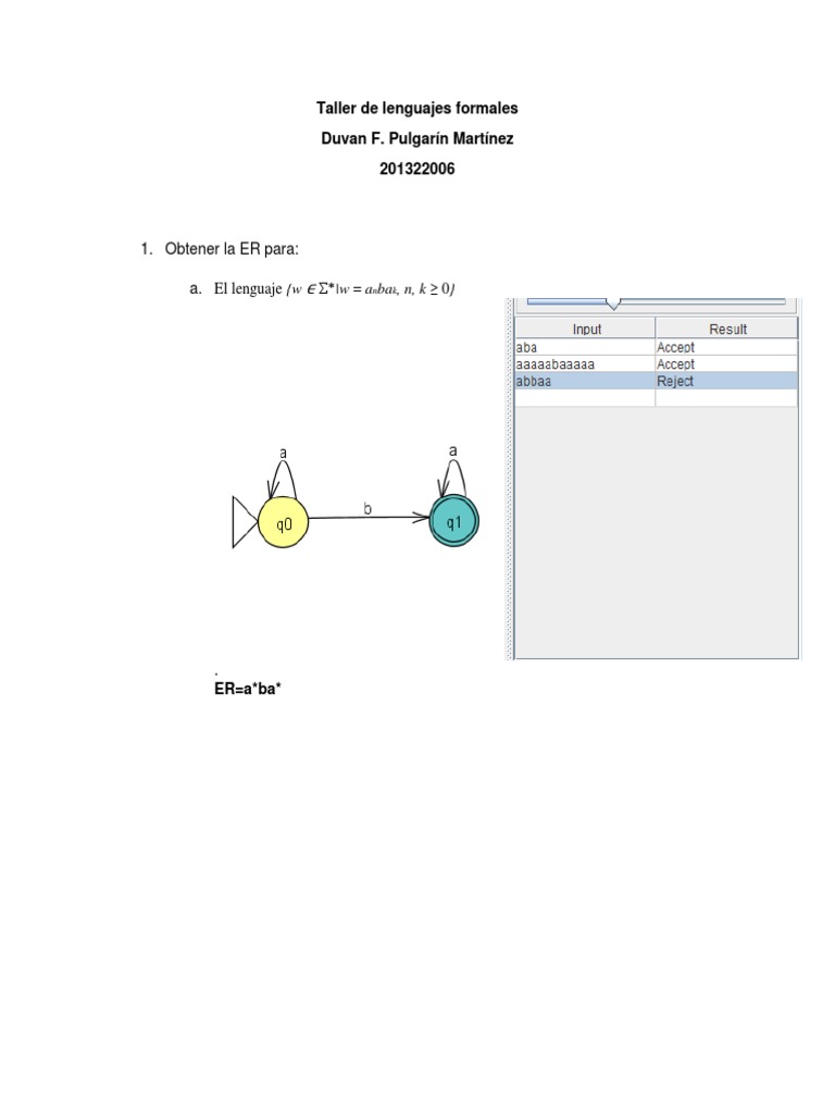 Ejercicios Con JFLAP | PDF
