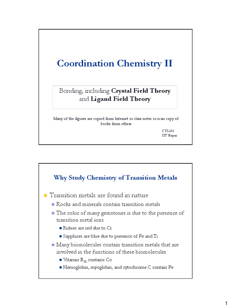 Coordination_Chemistry_II.pdf | Coordination Complex | Molecular Physics