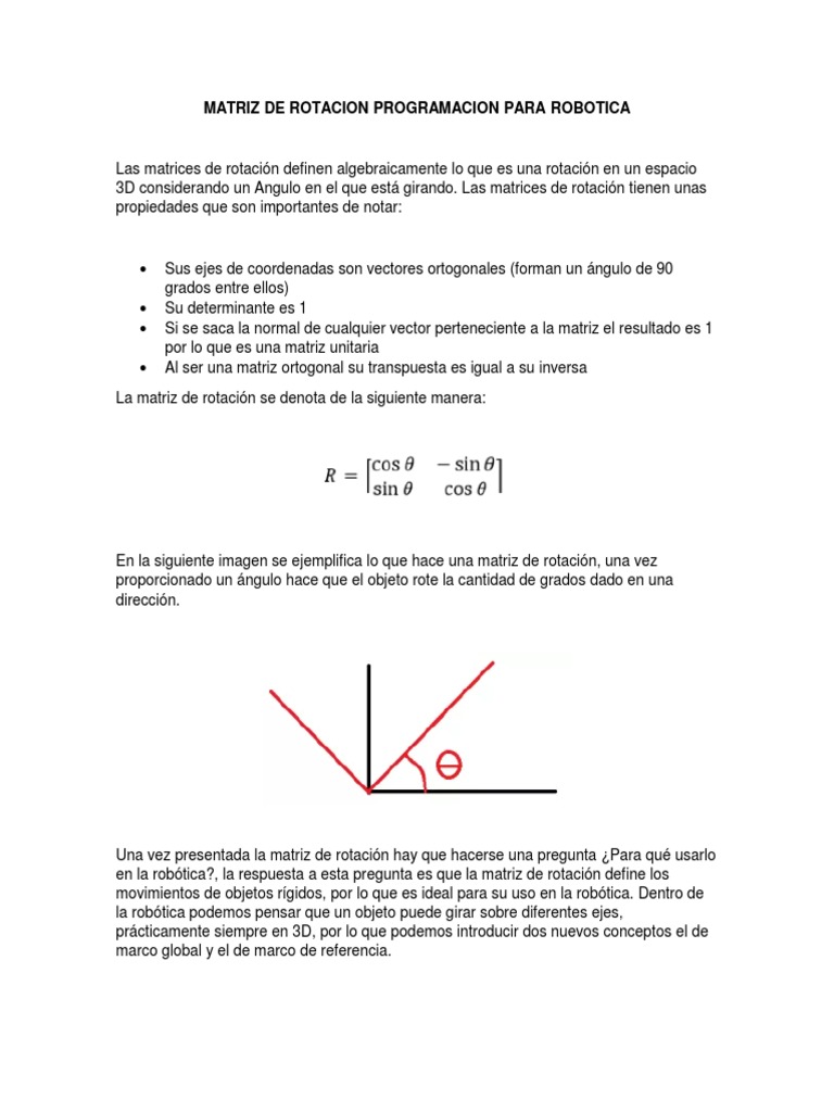 Matriz de Rotación para Imágenes en Visual | PDF | Rotación | Matriz ...