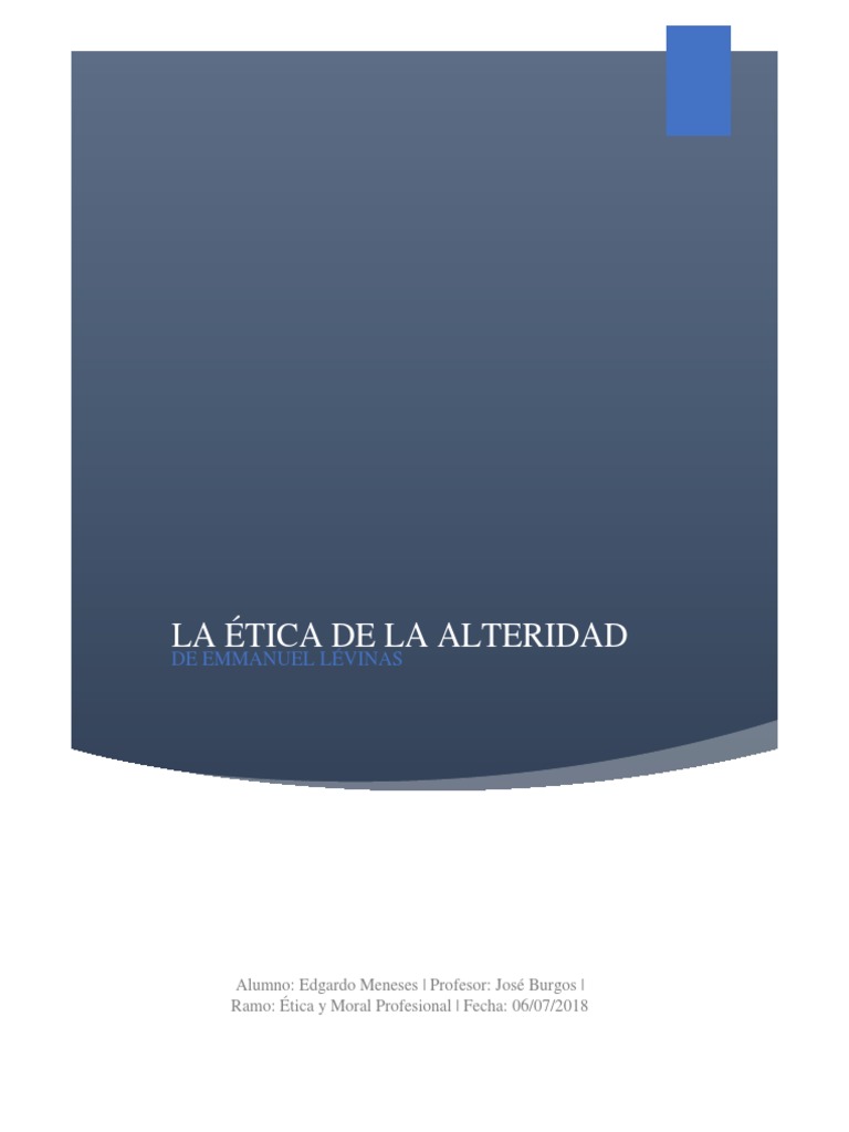 Etica de La Alteridad | PDF | Science | Ciencia filosófica