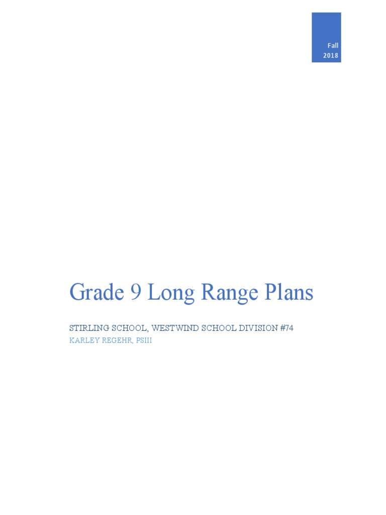Grade 9 Curriculum Plan Overview | PDF | Homework | Educational Assessment