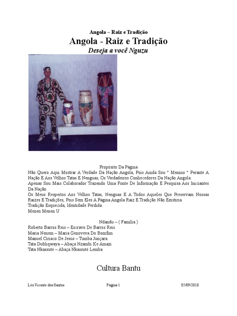Ritos Funebres Tradicionais entre os Povos Bantos de Angola | PDF ...