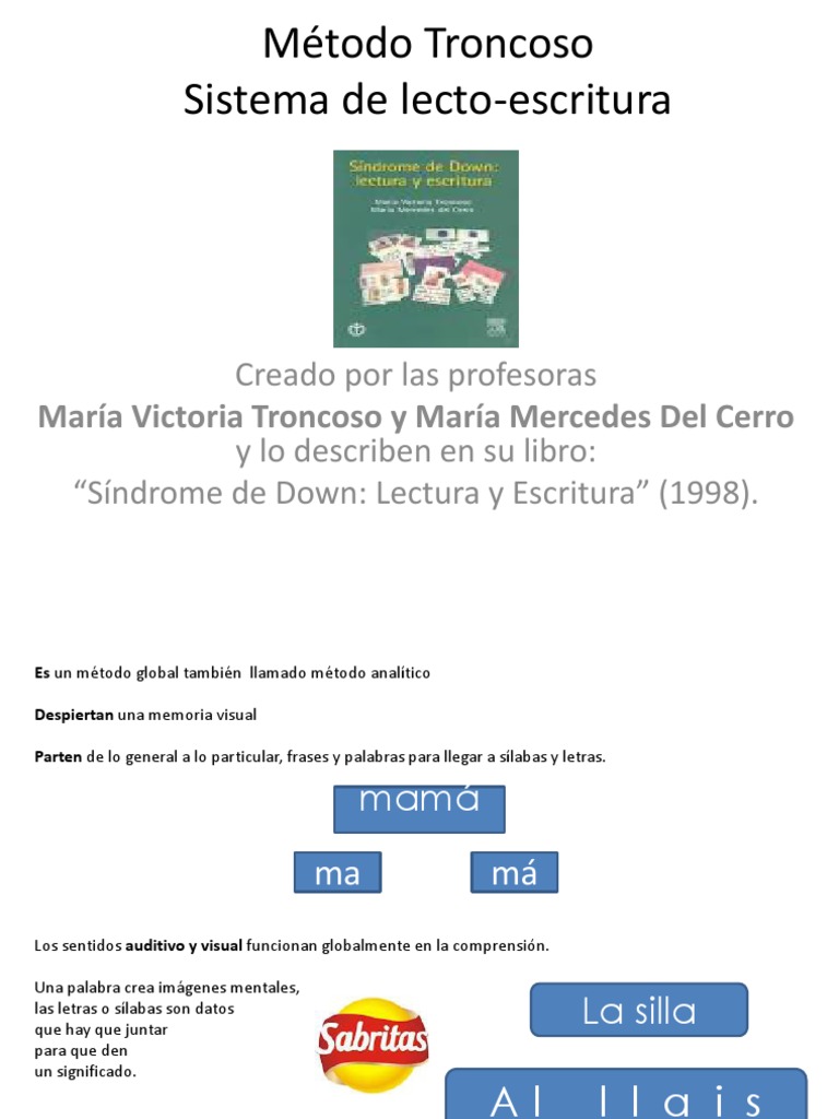 Método Troncoso: Lectoescritura y Síndrome Down | PDF | Lectura ...