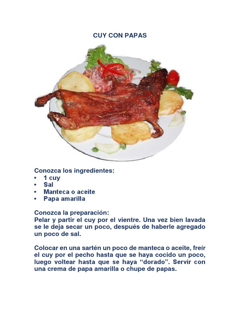 Cuy Con Papas | PDF