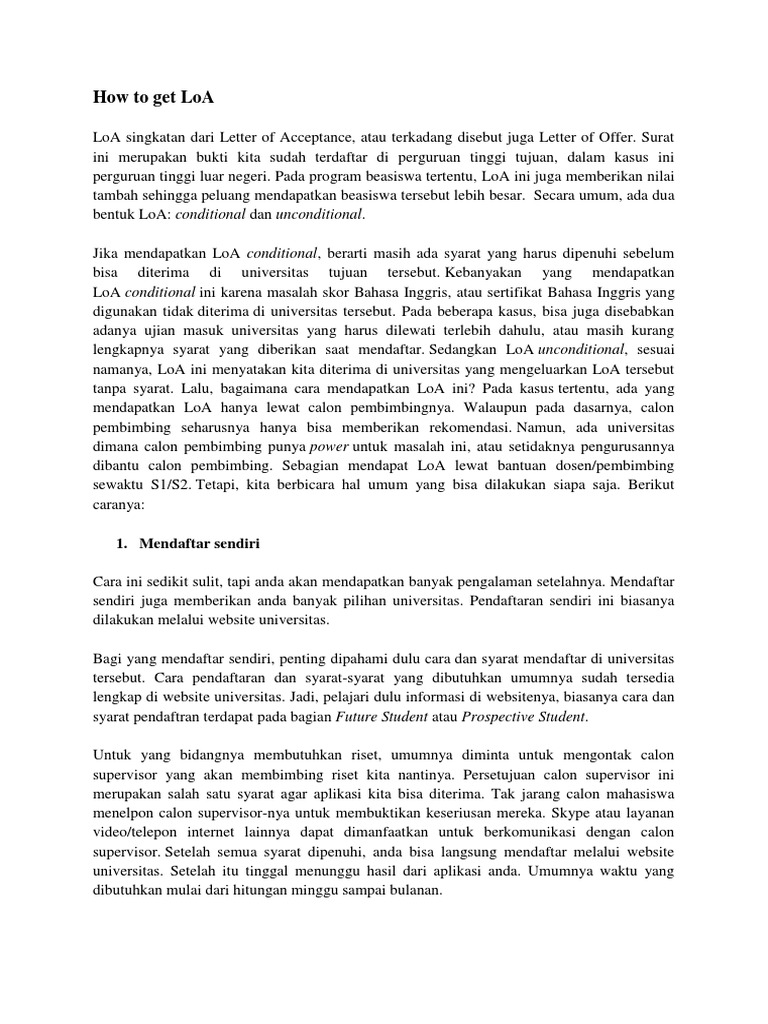 How To Get LoA PDF | PDF