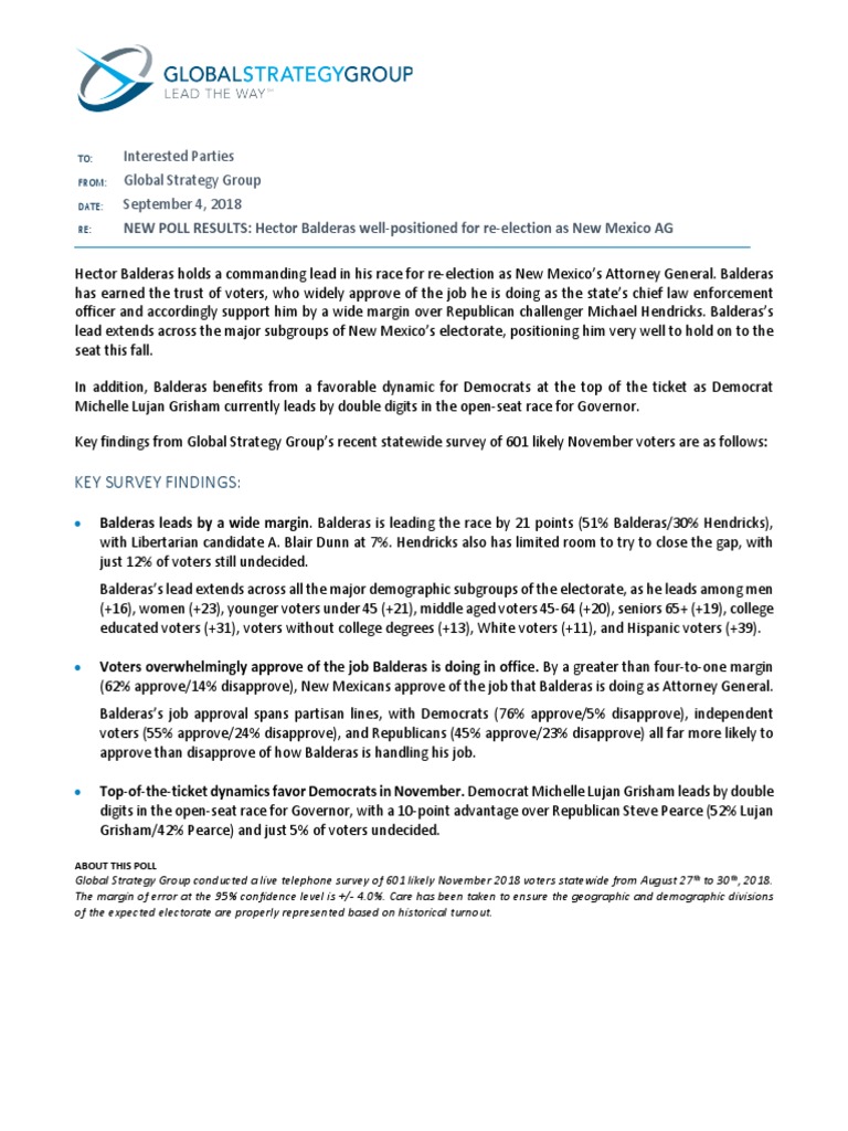 Balderas Leads in New Mexico AG Poll | PDF | Democratic Party (United ...