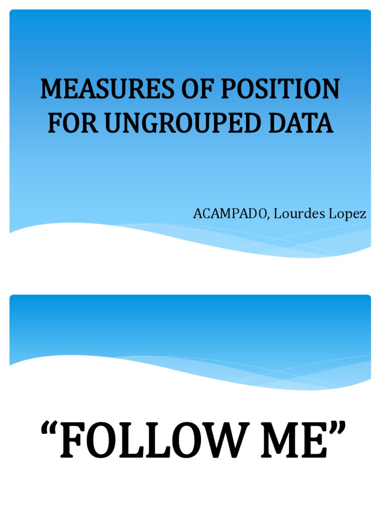Measures of Position For Ungrouped Data | PDF