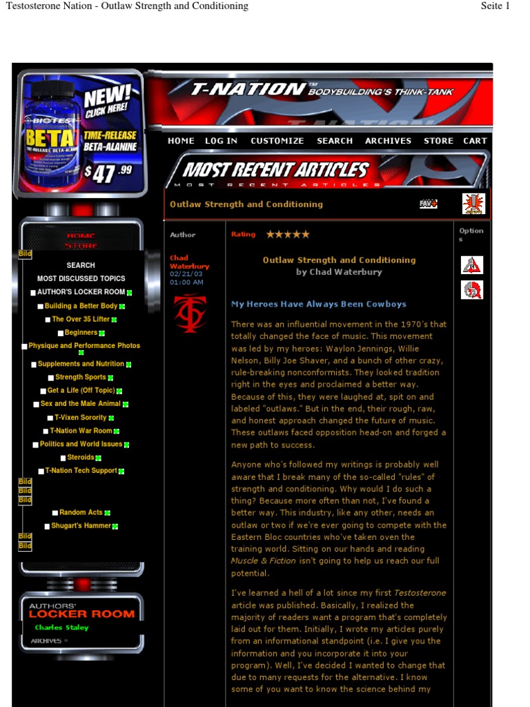 Testosterone Nation - Outlaw Strength and Conditioning | PDF