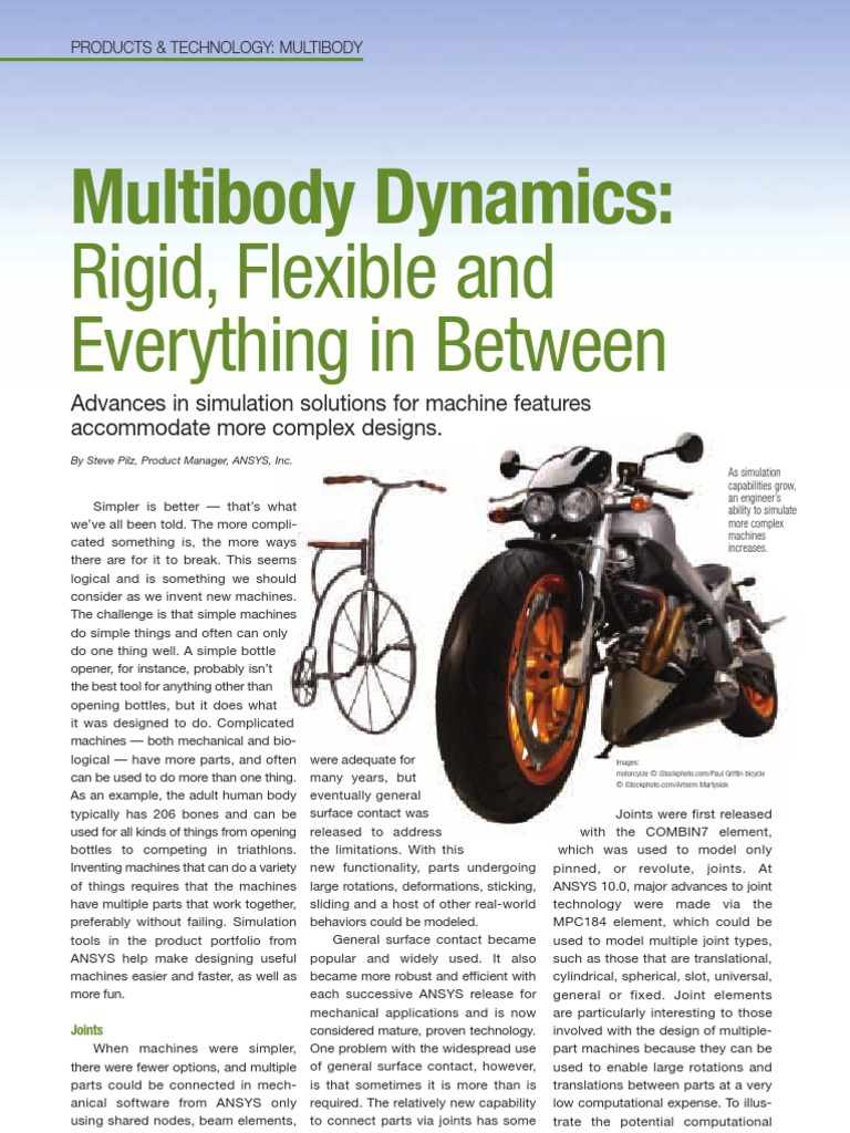 Multibody Dynamics:: Rigid, Flexible and Everything in Between | PDF ...