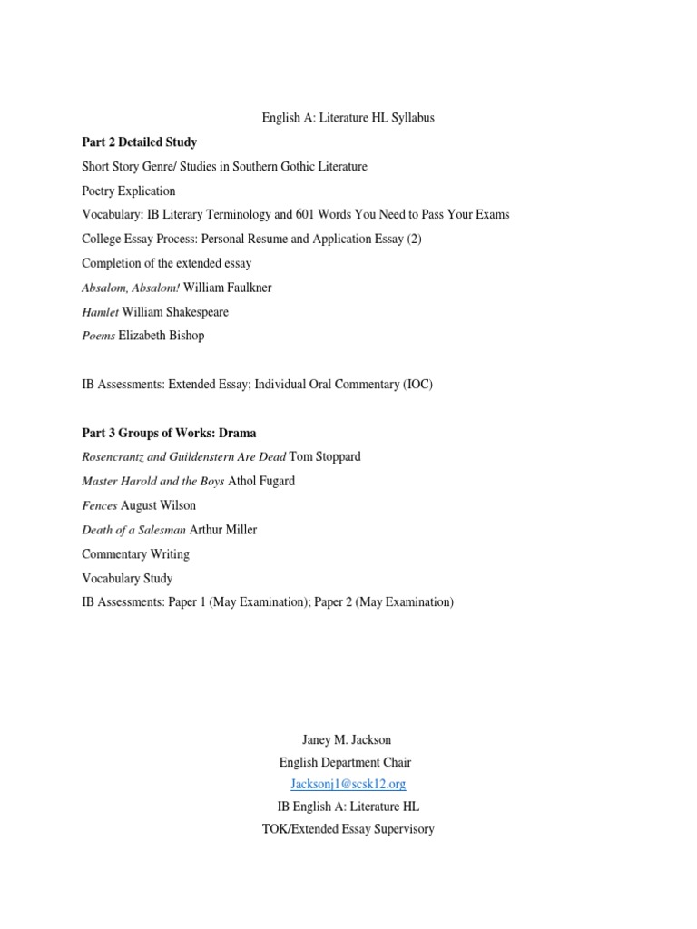 A Guide to Success in IB English Literature HL: Developing Skills in ...