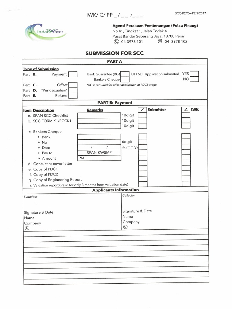 Iwk SCC Checklist | PDF
