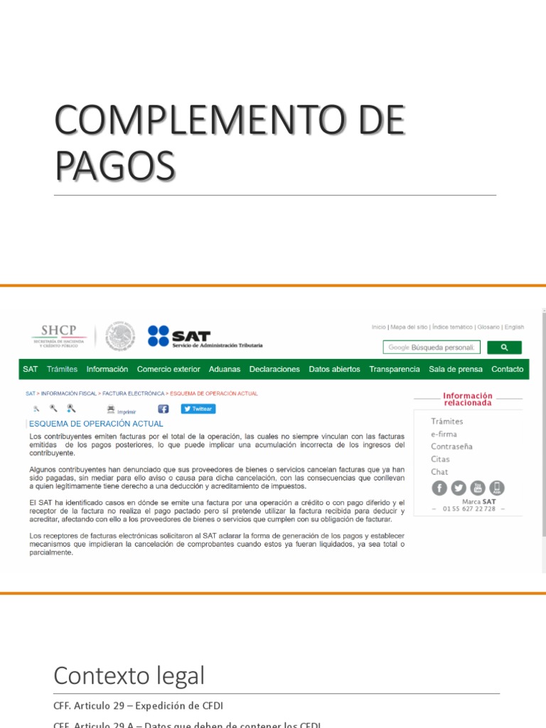 Complemento de pagos Versión 3.3 | PDF | Factura | Impuestos