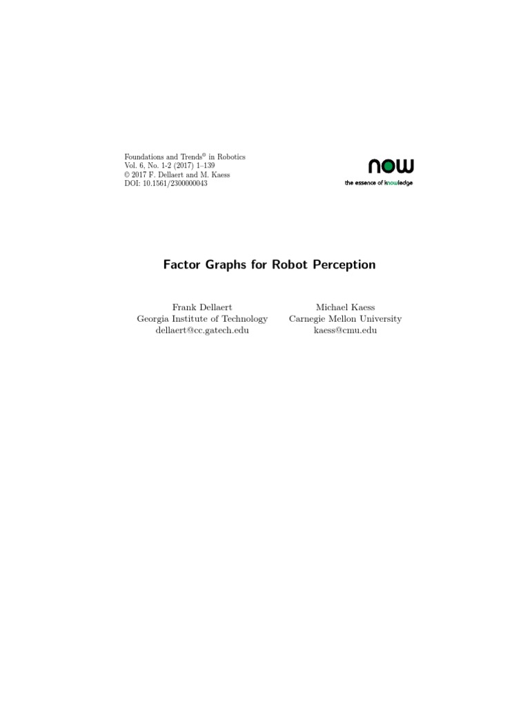 Factor Graphs For Robot Perception | PDF | Bayesian Network | Bayesian ...