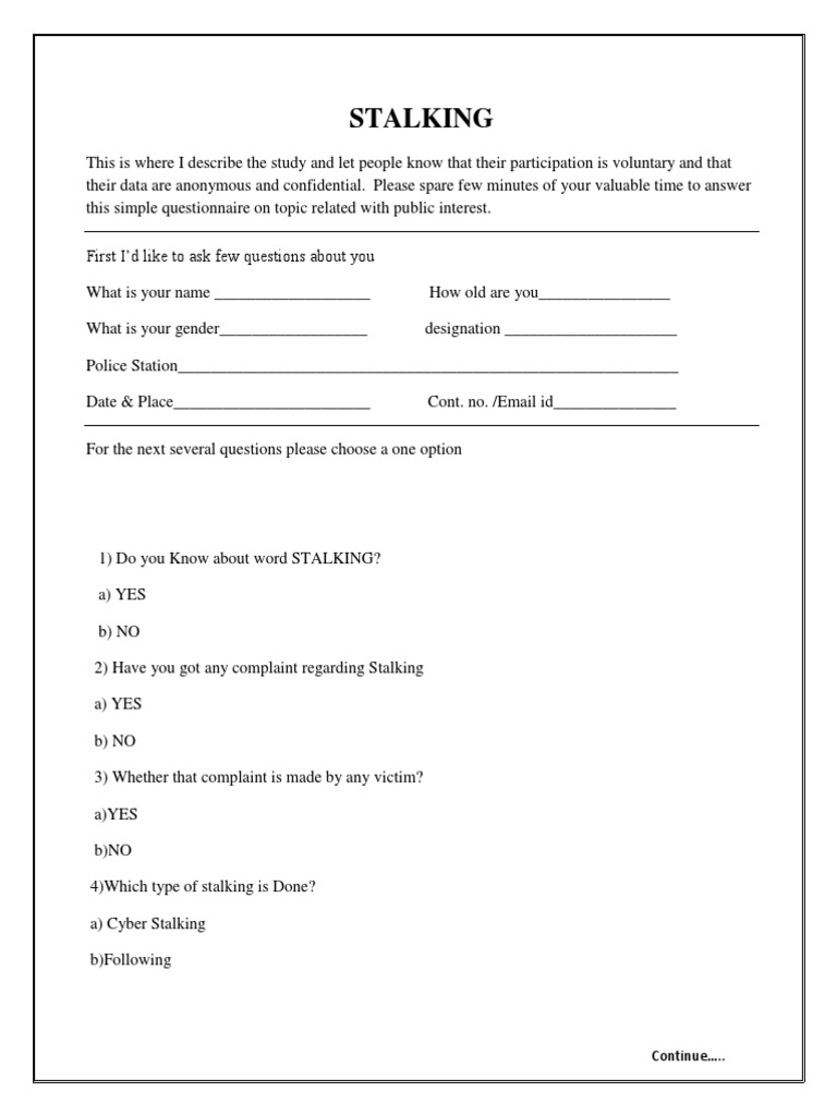 Stalking | PDF