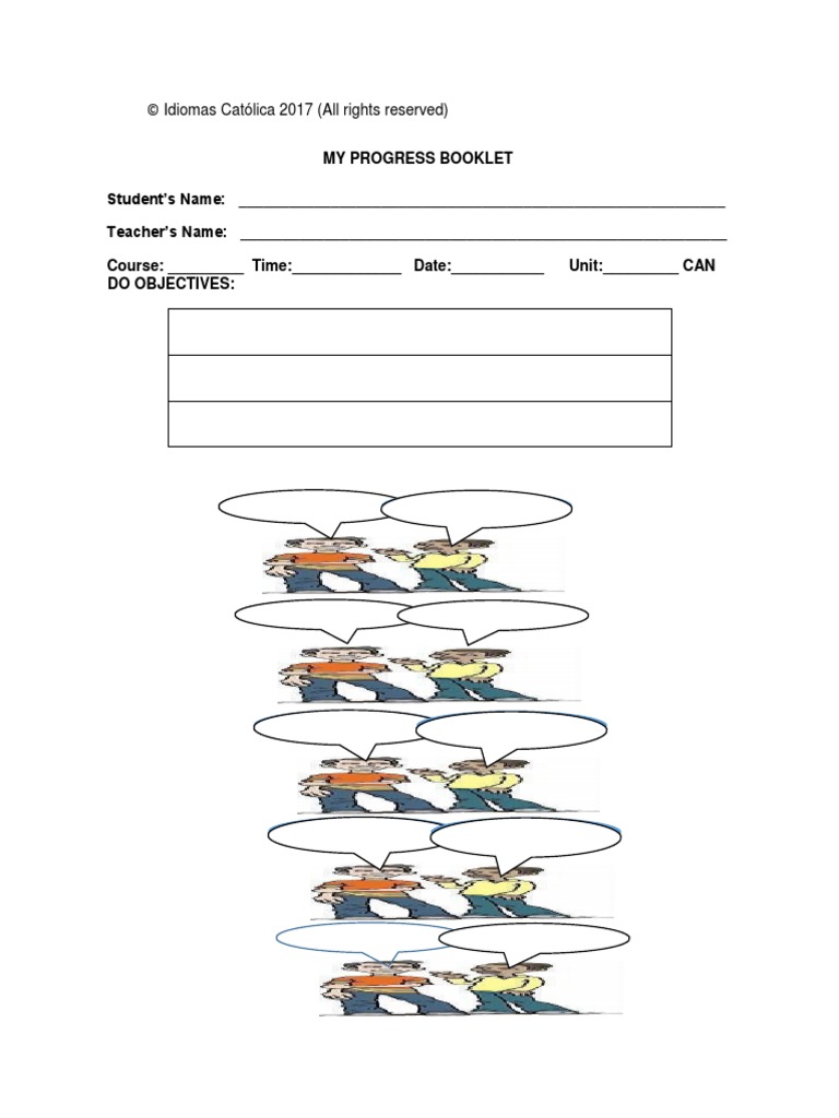 My Progress Booklet Template v. U | PDF