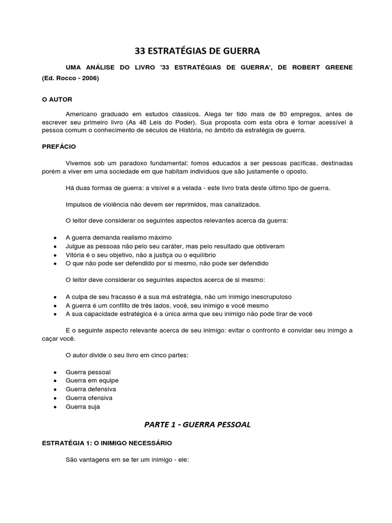 33 Estratégias de Guerra | PDF | Poder (social e político) | Guerrilhas