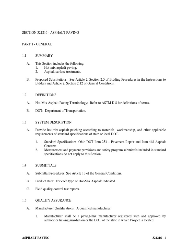 Asphalt Paving 321216 - 1 | PDF | Road Surface | Asphalt