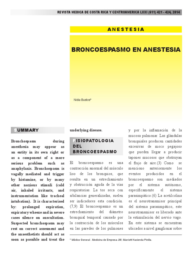 broncoespasmo.pdf | Especialidades Medicas | Medicina