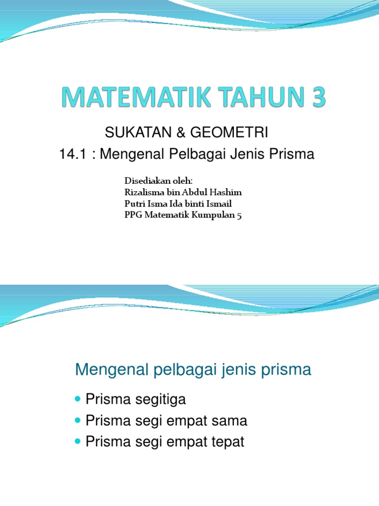 Jenis-Jenis Prisma Matematik Tahun 3 | PDF