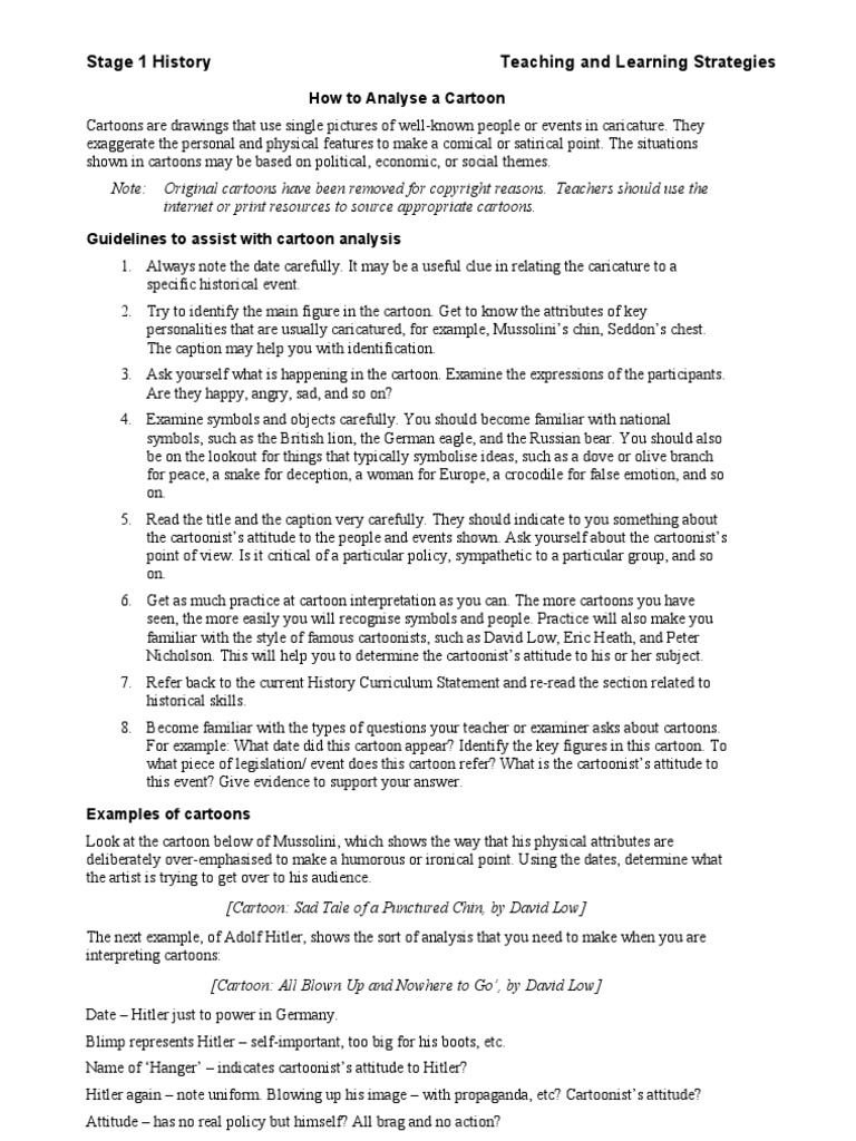 How to Analyse a Cartoon | Cartoon | Cartoonist