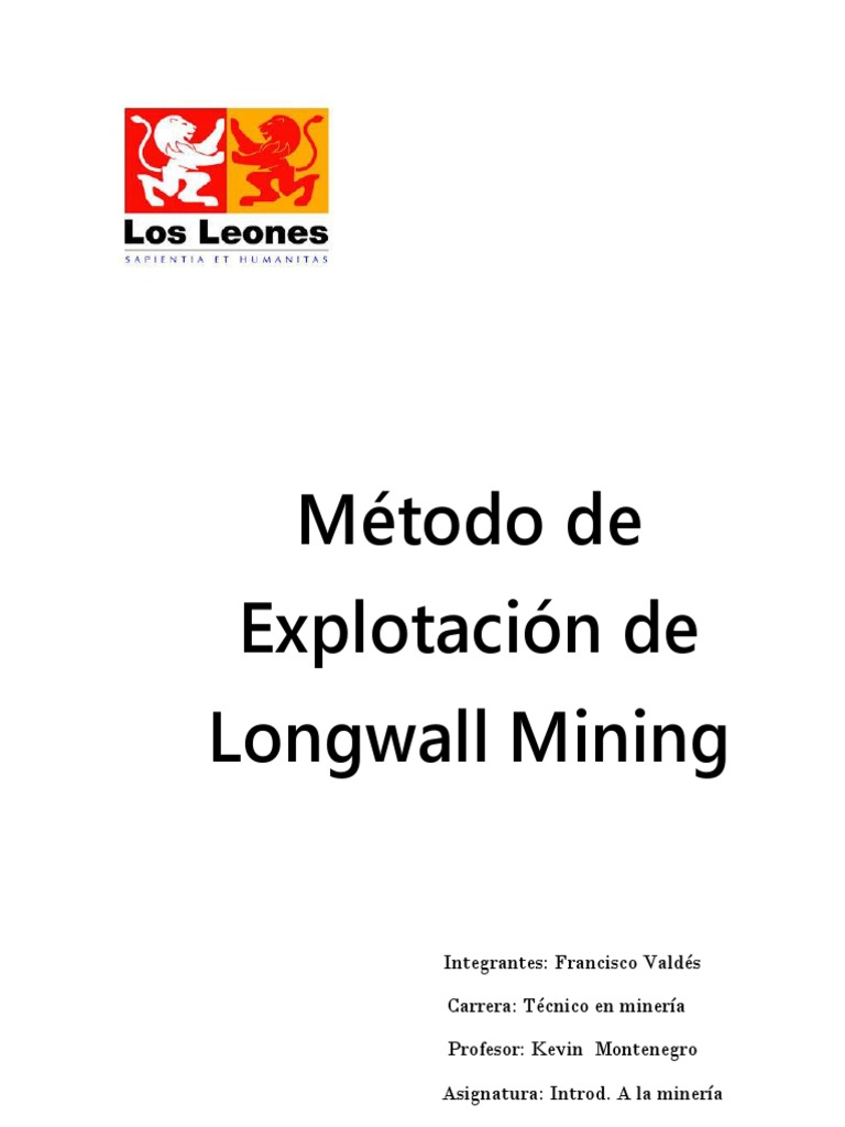Método de Explotación de Longwall Mining | PDF | Minería | Minería de superficie