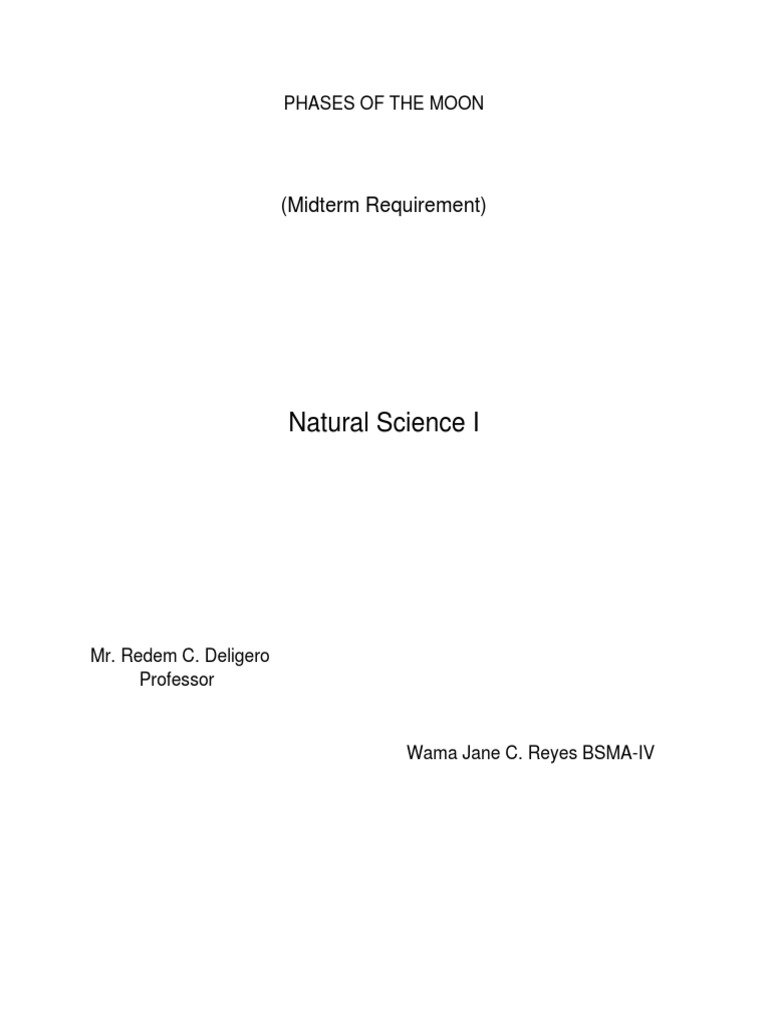 Natural Science I: (Midterm Requirement) | PDF | Young Adult